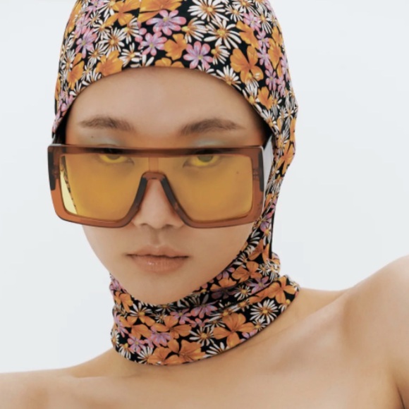 Zara | Accessories | Zara Purple Magazine Floral Ski Mask New | Poshmark